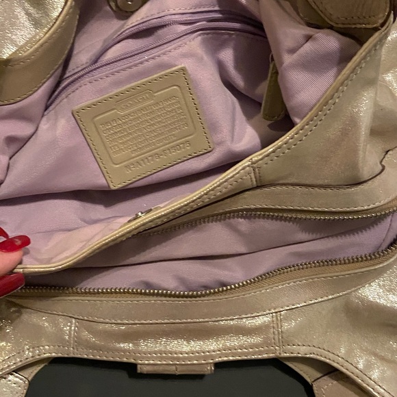 Coach | Bags | Vintage Coach Leather Metallic Handbag | Poshmark